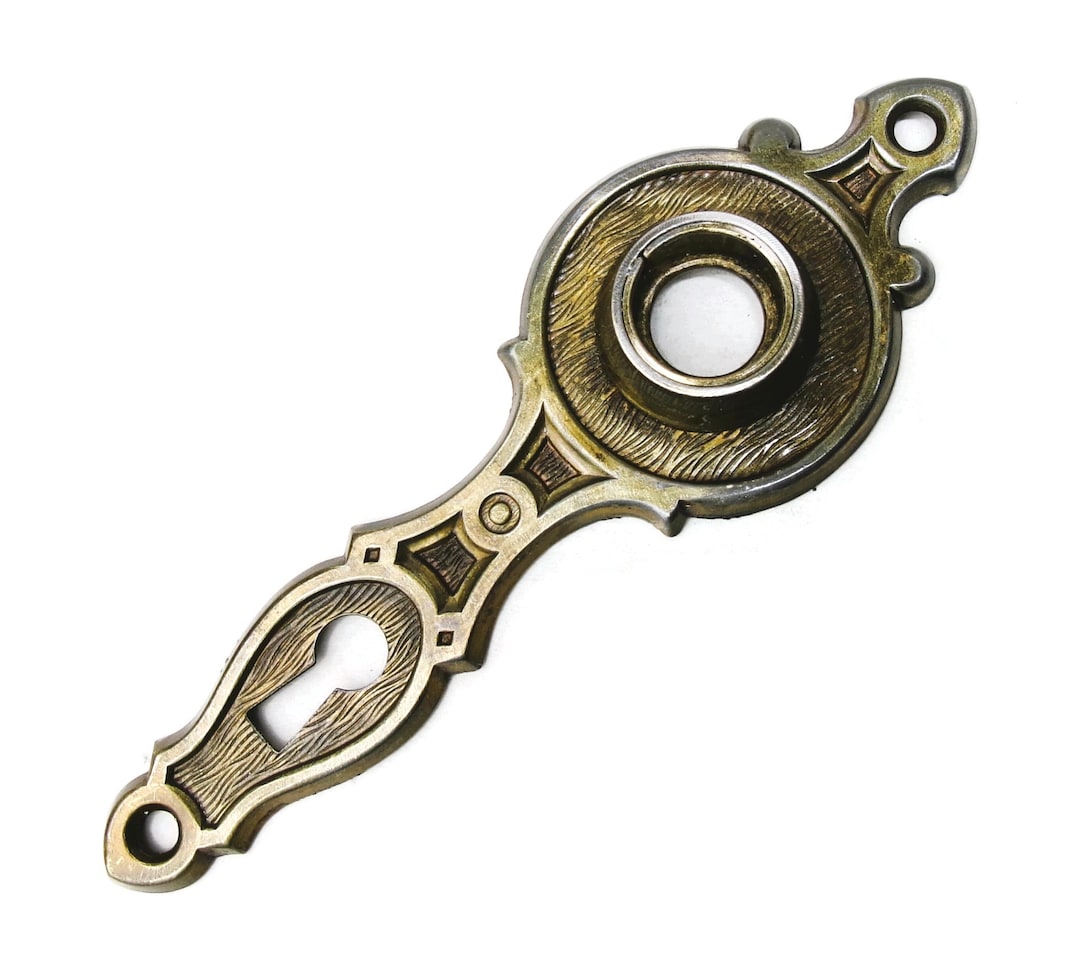 One Antique Vintage Victorian Art Deco Backplate Door Plate Reclaimed ...