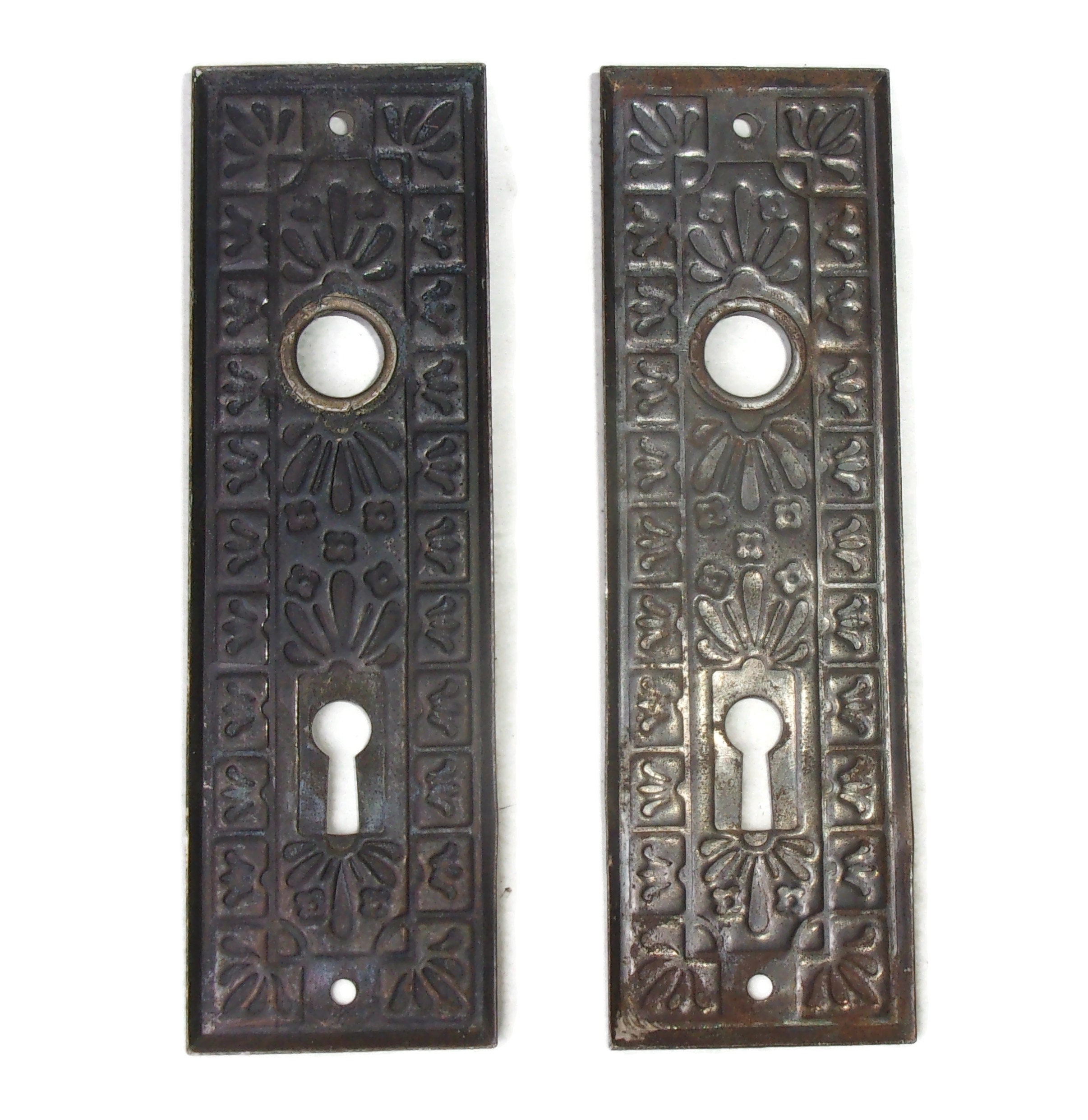 Pair Antique Vintage Victorian Eastlake Ornate Backplates Door Plates ...