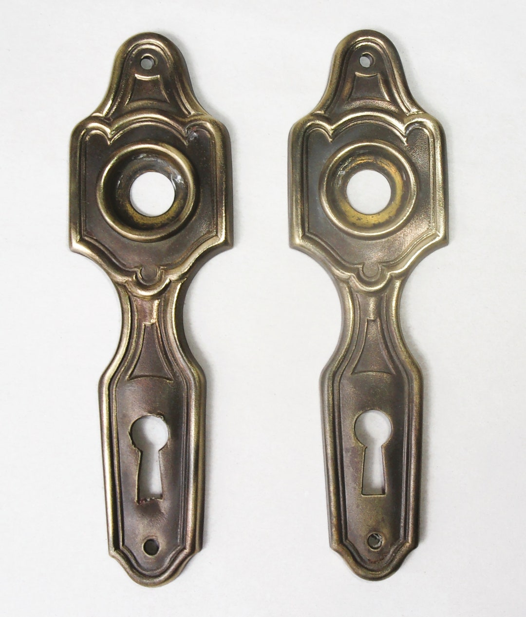 Pair Antique Vintage Victorian Art Deco Backplates Door Plates ...