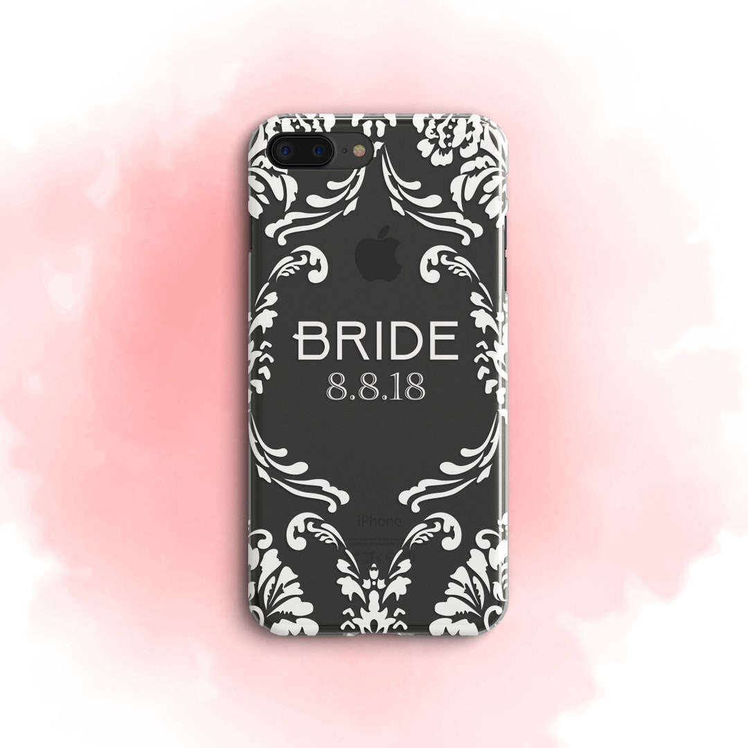 Bride iPhone Case With Personalized Wedding Date for iPhone 16 15 14 13 ...