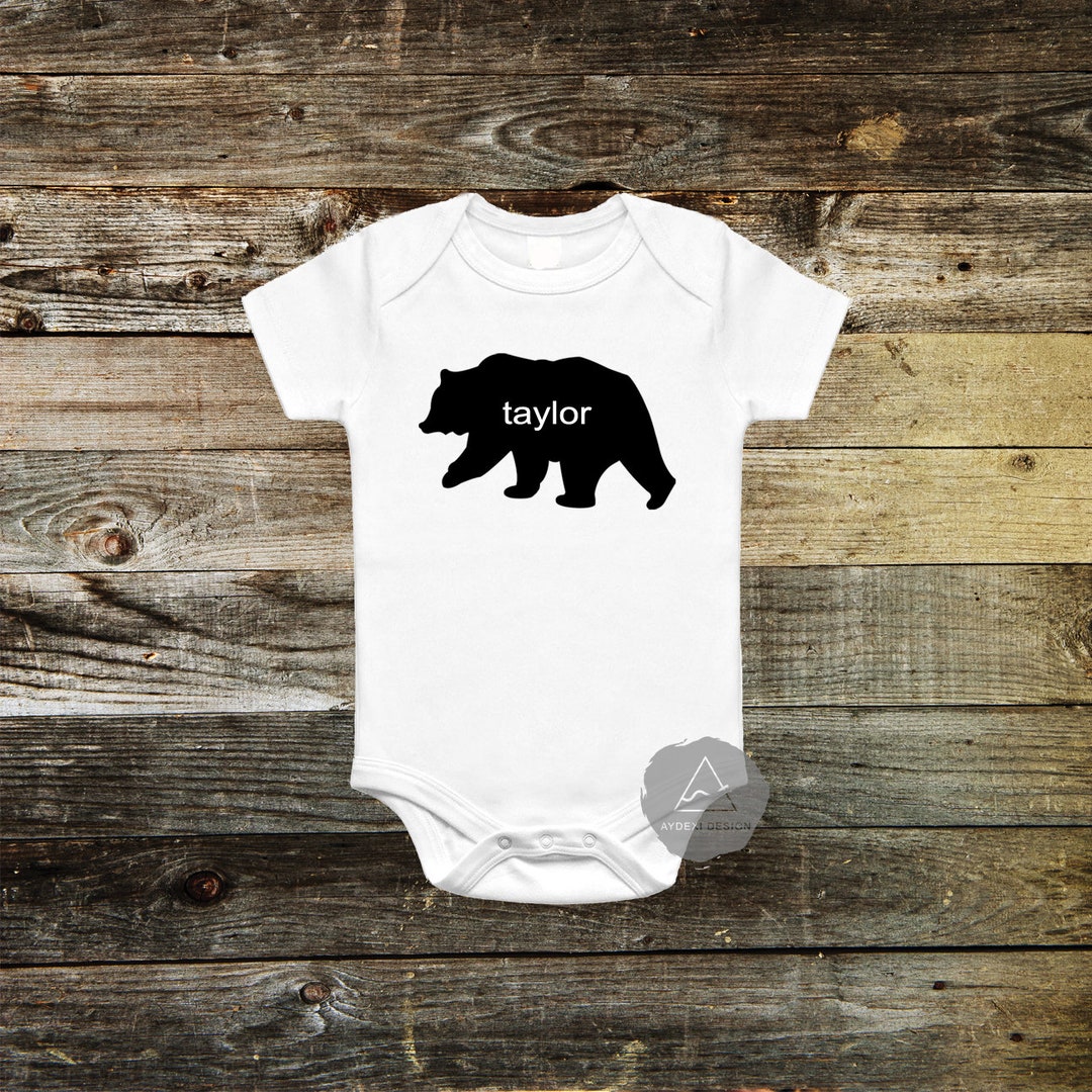 Custom Baby Bear Personalized Name Bear Baby Bodysuit. Pregnancy ...