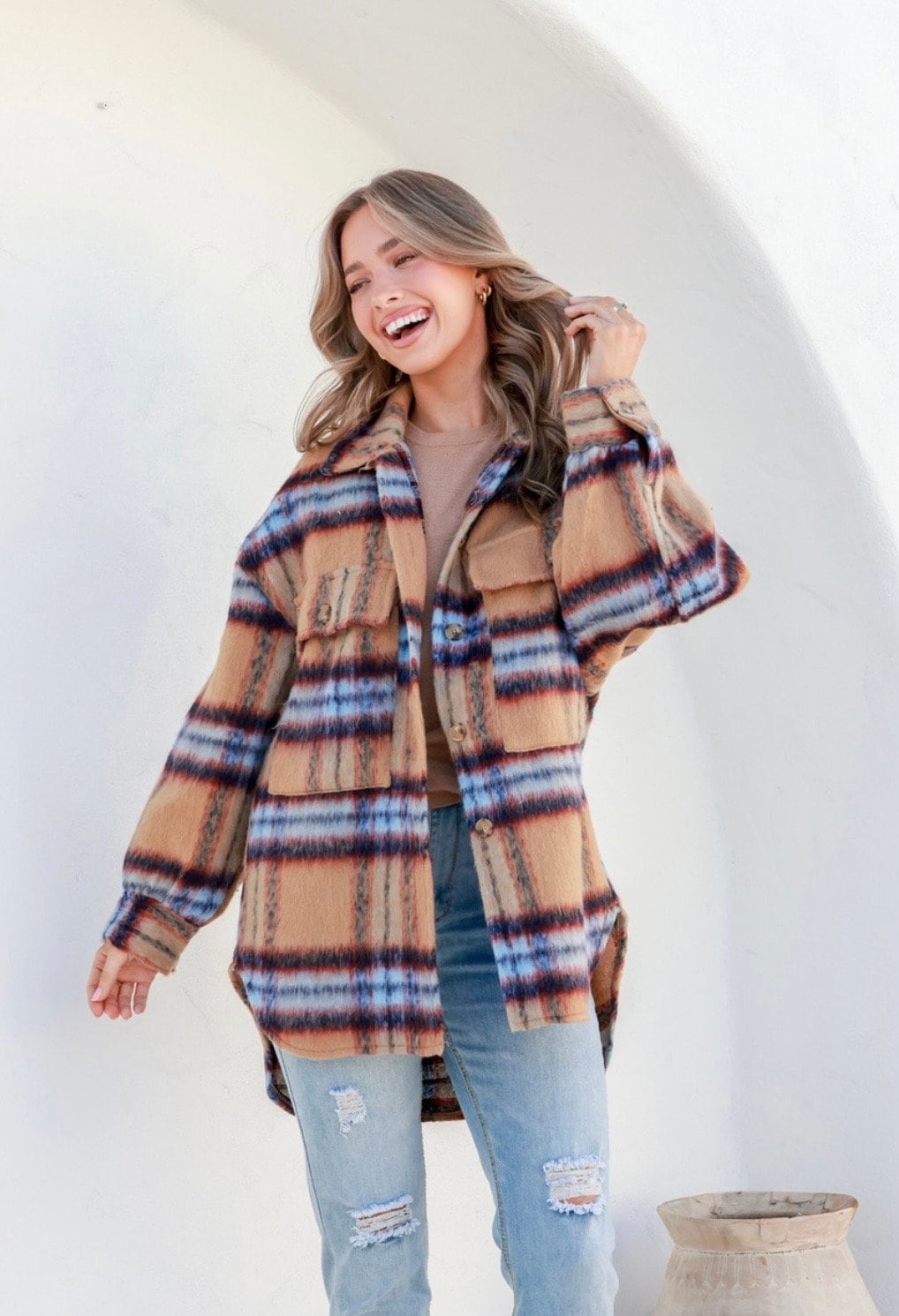 Ladies Check Shacket - Etsy