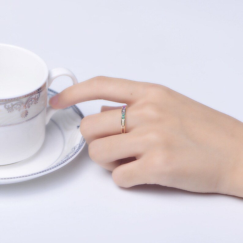 PERIMADE Rainbow LGBTQ Pride Ring Sterling Silver Stackable - Etsy