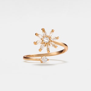 PERIMADE Flower Fidget Spinner Ring Flower Anxiety Spinning Ring ...