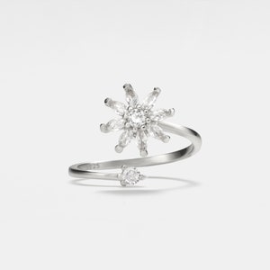 PERIMADE Flower Fidget Spinner Ring Flower Anxiety Spinning Ring ...