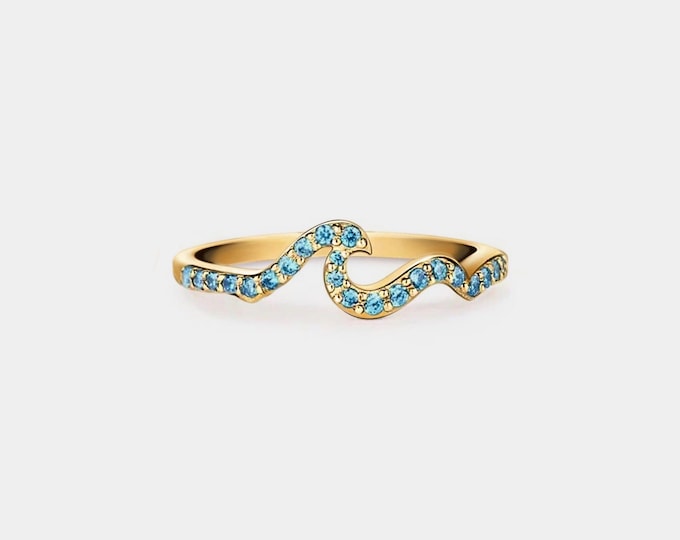 Ocean Wave Ring. Dainty Wave Ring. Rose Gold, Silver, Gold. Gold Dipped ...