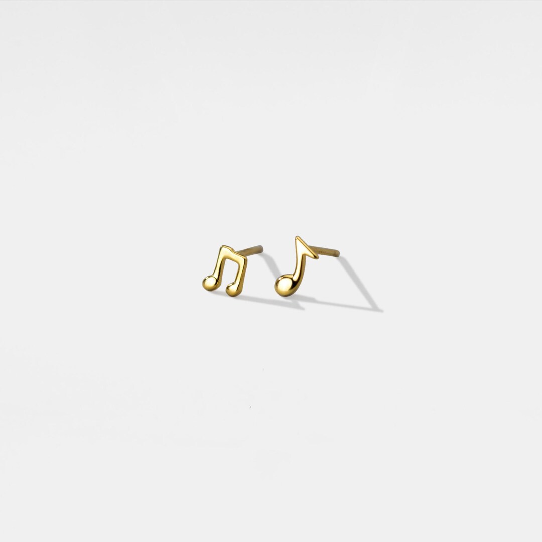 PERIMADE Musical Note Stud Earrings • Tiny Small Music Note Earrings ...