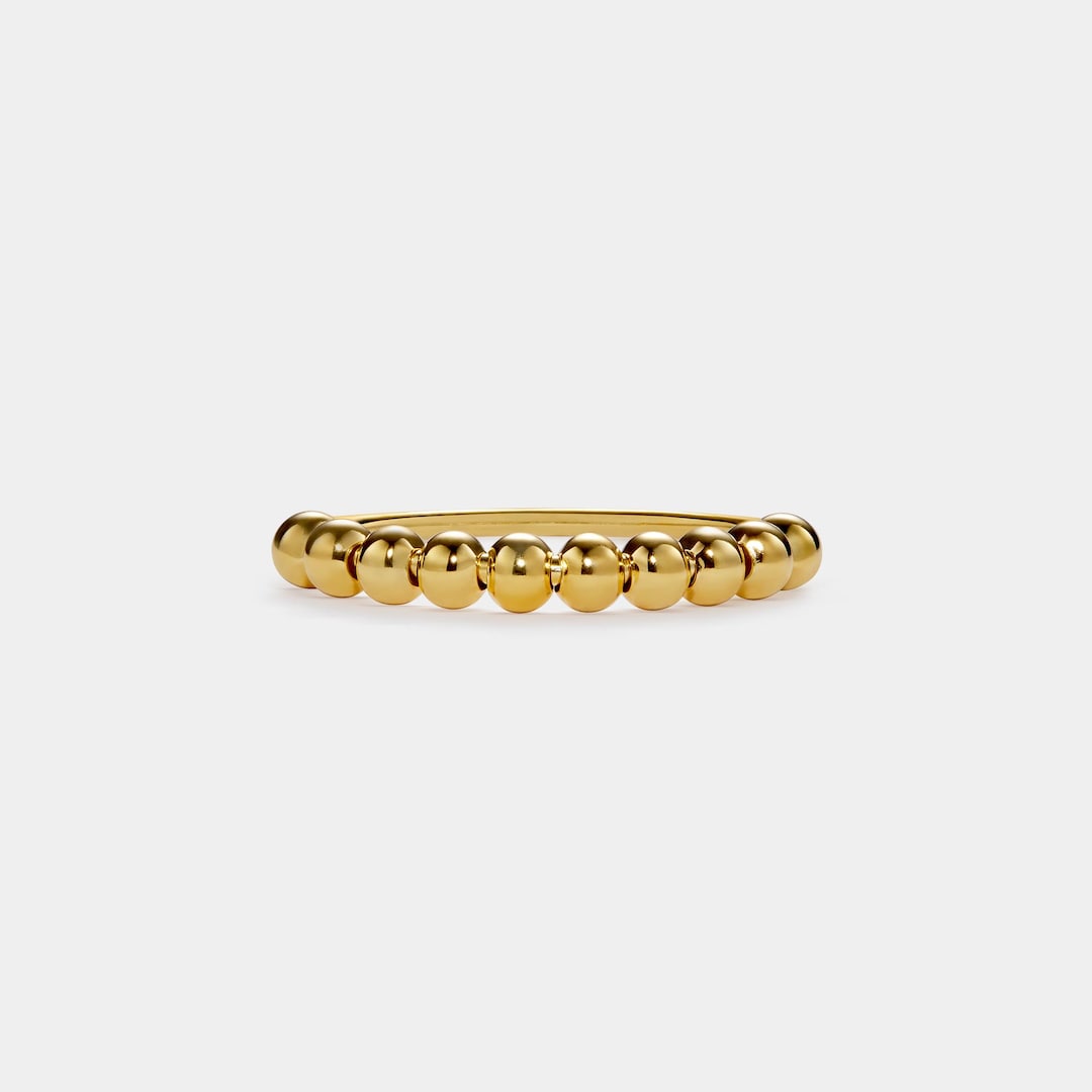 PERIMADE Gold Bead Fidget Spinner Ring • Dainty Bead Fidget Spinning ...