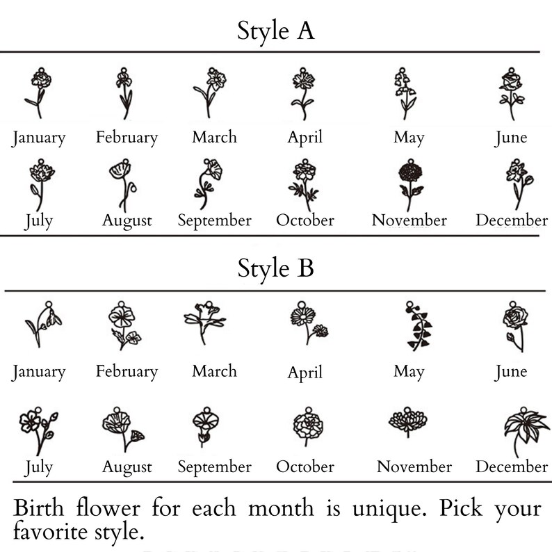 PERIMADE Birth Flower Name Earrings Custom Monogram Drop - Etsy