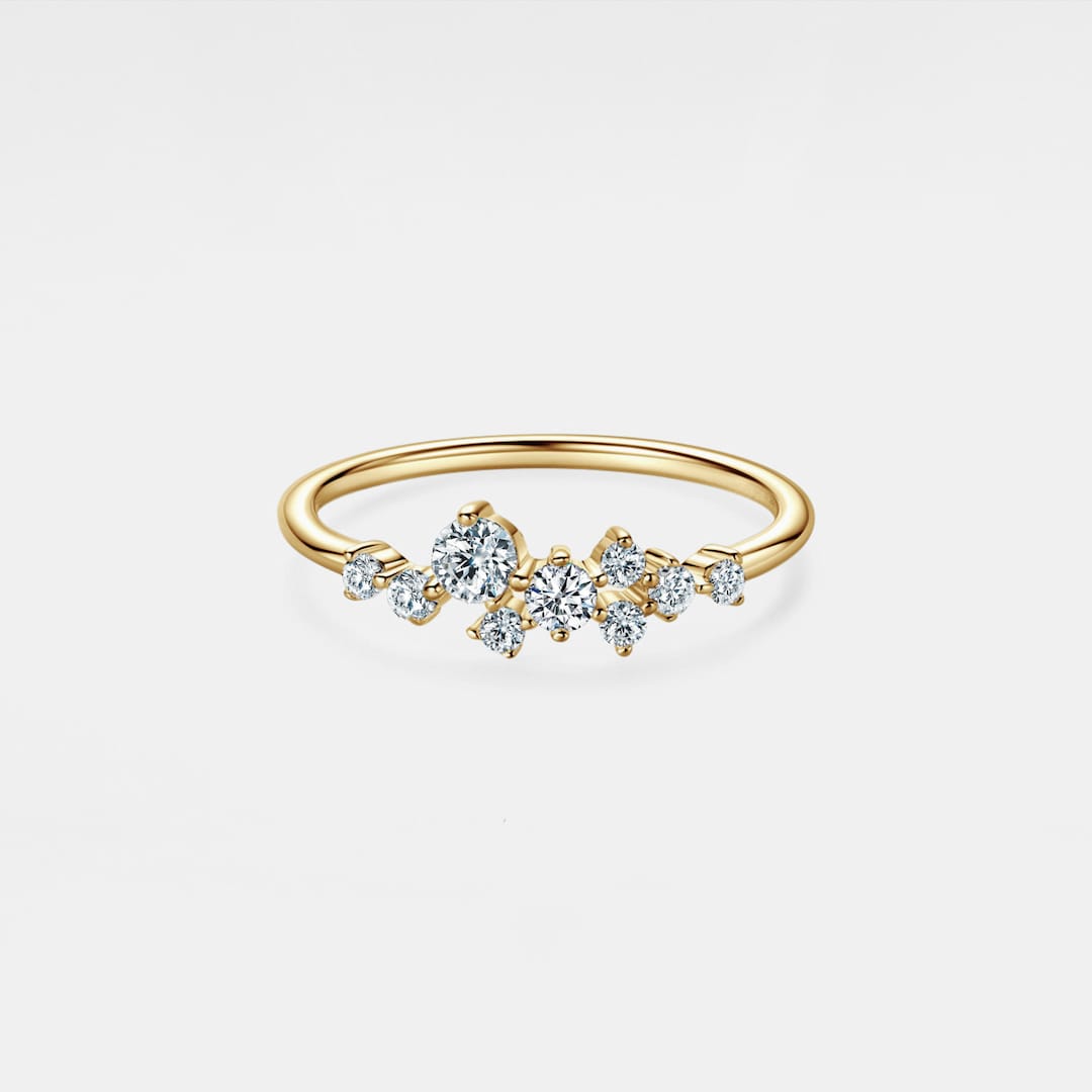 PERIMADE Moissanite Star Cluster Ring • Moissanite Stacking Engagement ...