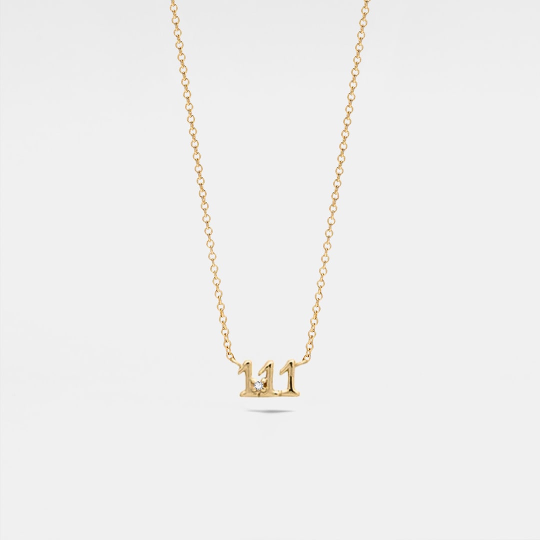 PERIMADE Dainty Angel Number Necklace • Gold Numerology Number Pendant ...