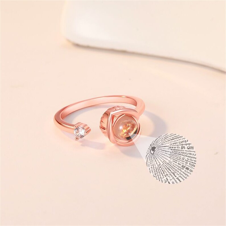 PERIMADE Custom Photo Projection Ring Personalized Tulip - Etsy