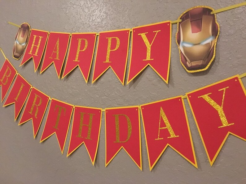 Iron Man Birthday Banner - Etsy