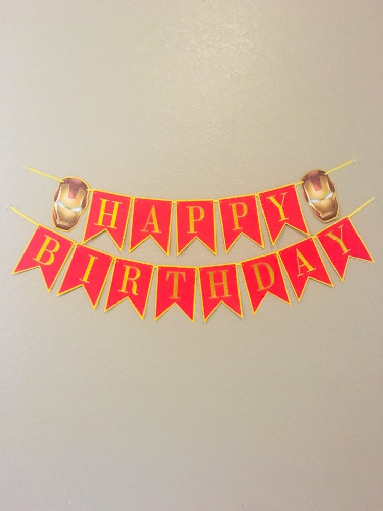 Iron Man Birthday Banner - Etsy