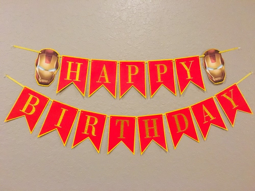Iron Man Birthday Banner - Etsy