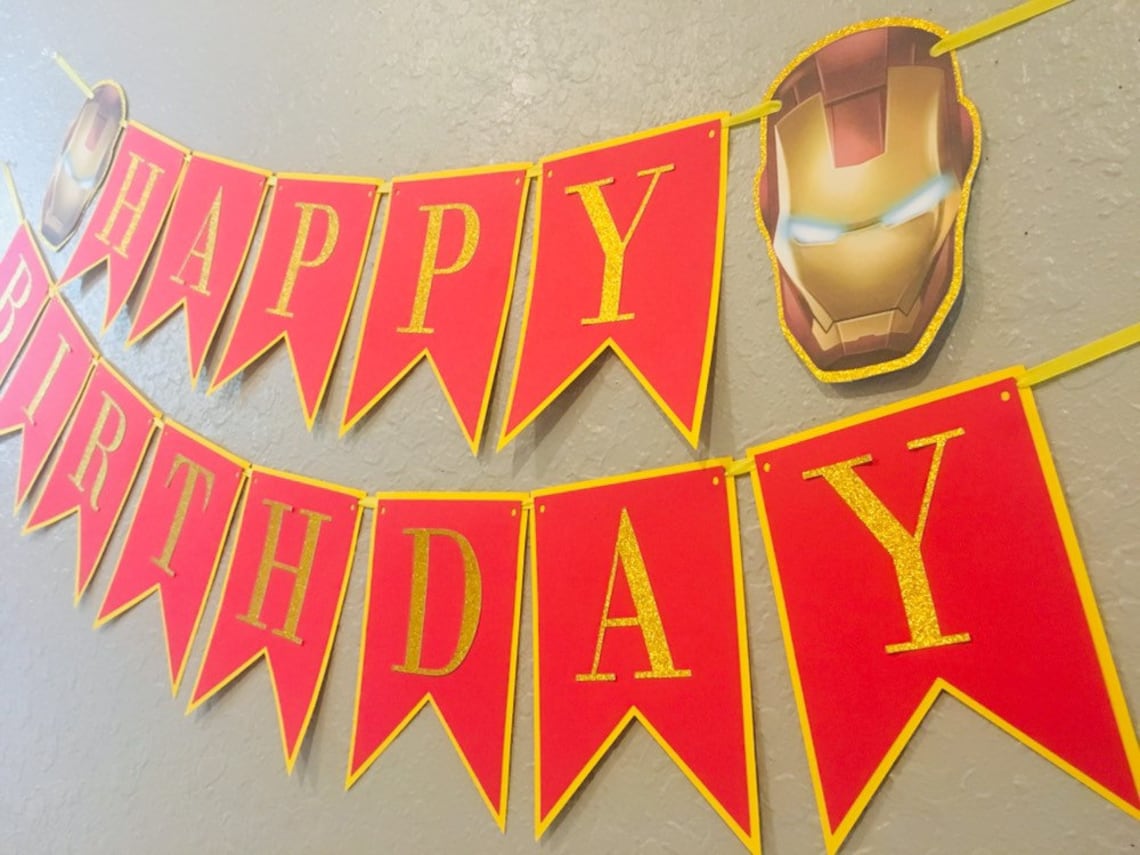 Iron Man Birthday Banner - Etsy