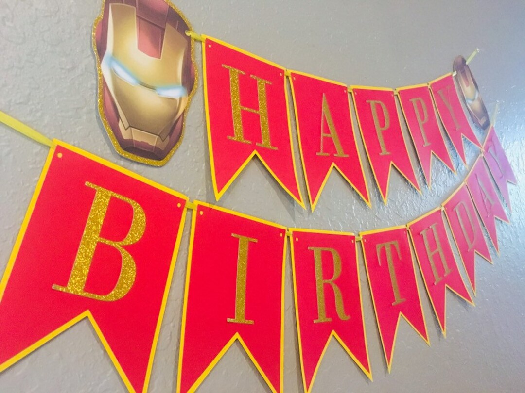 Iron Man Birthday Banner - Etsy