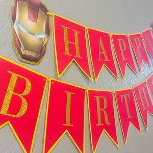 Iron Man Birthday Banner - Etsy