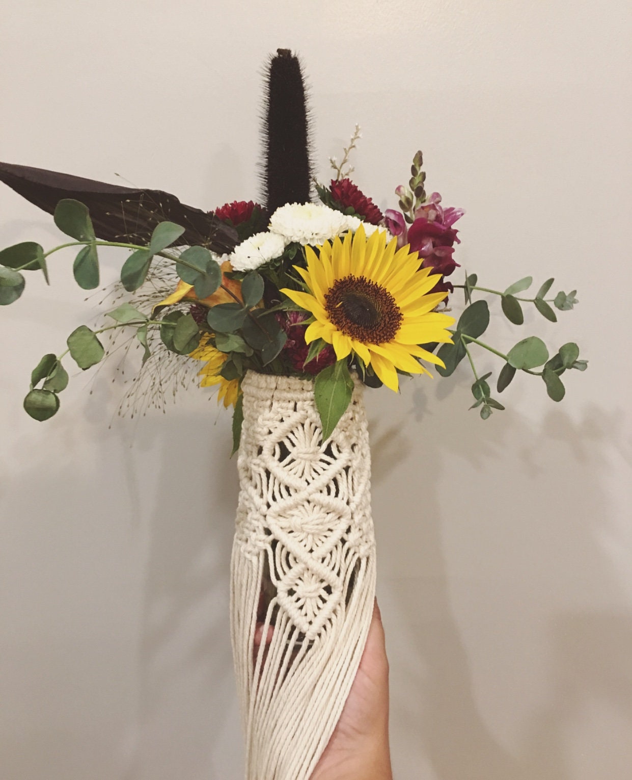 Wedding Bouquet Wrap / Macrame Wrap / Vase Wrap / Wedding - Etsy