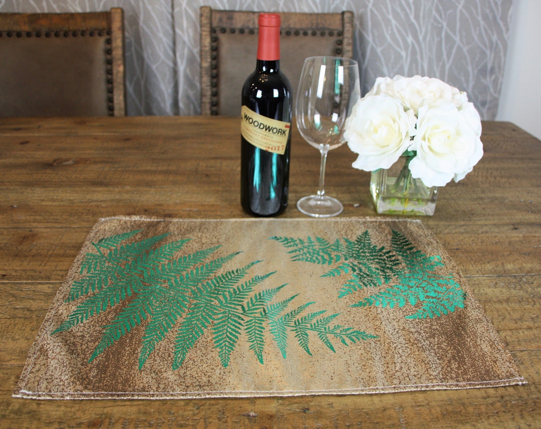 Holidays Custom Made Deluxe Green Gold Placemats – 14 X 19 Inch Gold ...