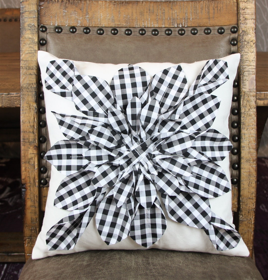 Square Flower Pillow - Decorative Throw Pillow - Daisy Flower Pillow ...