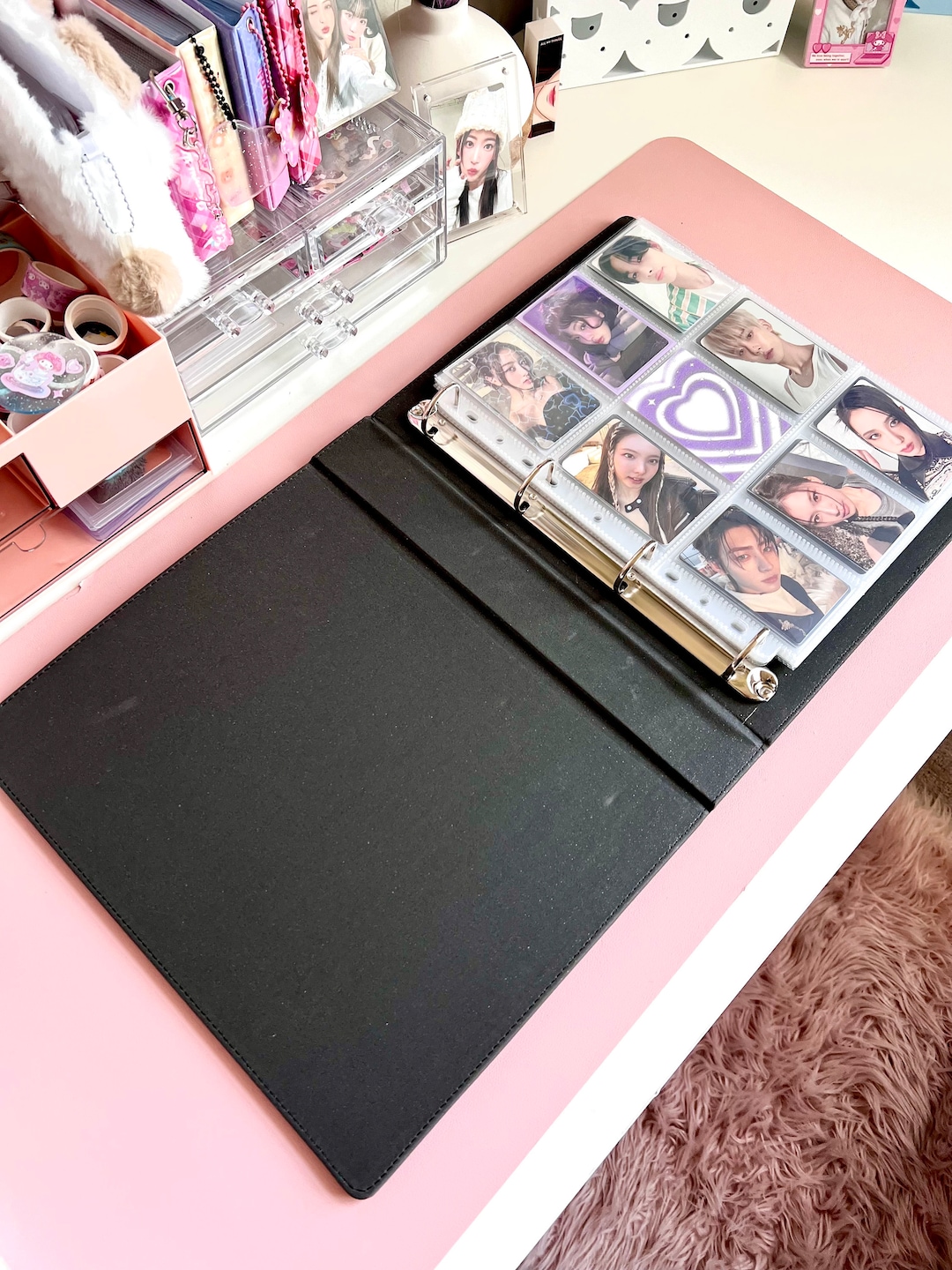 A4 Black K-pop Glitter Binder - Etsy