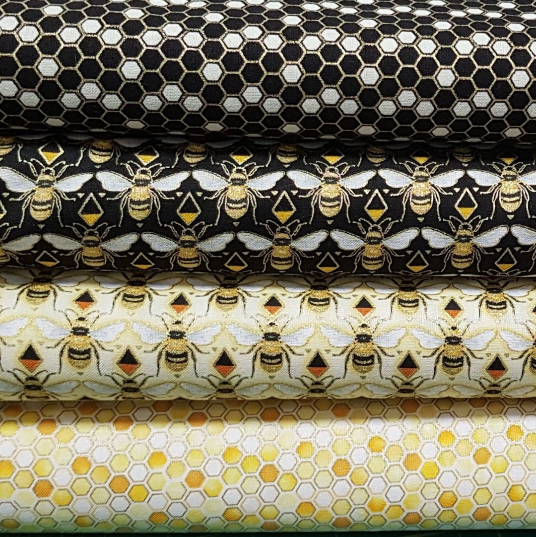 Buzzworthy - Geometric Bee Fabric - Etsy UK