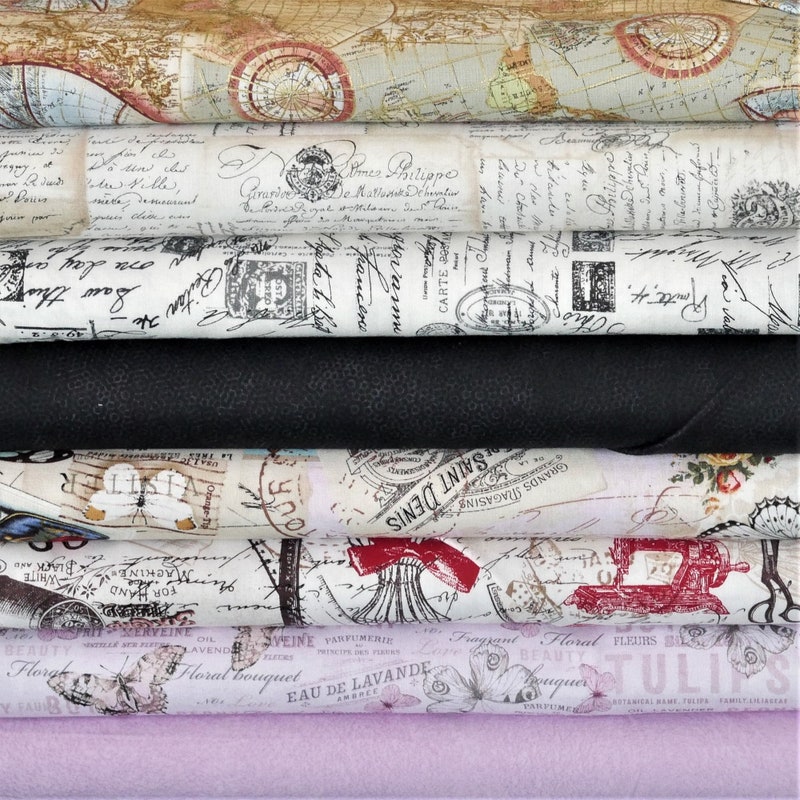 French Script Fabric - Etsy UK