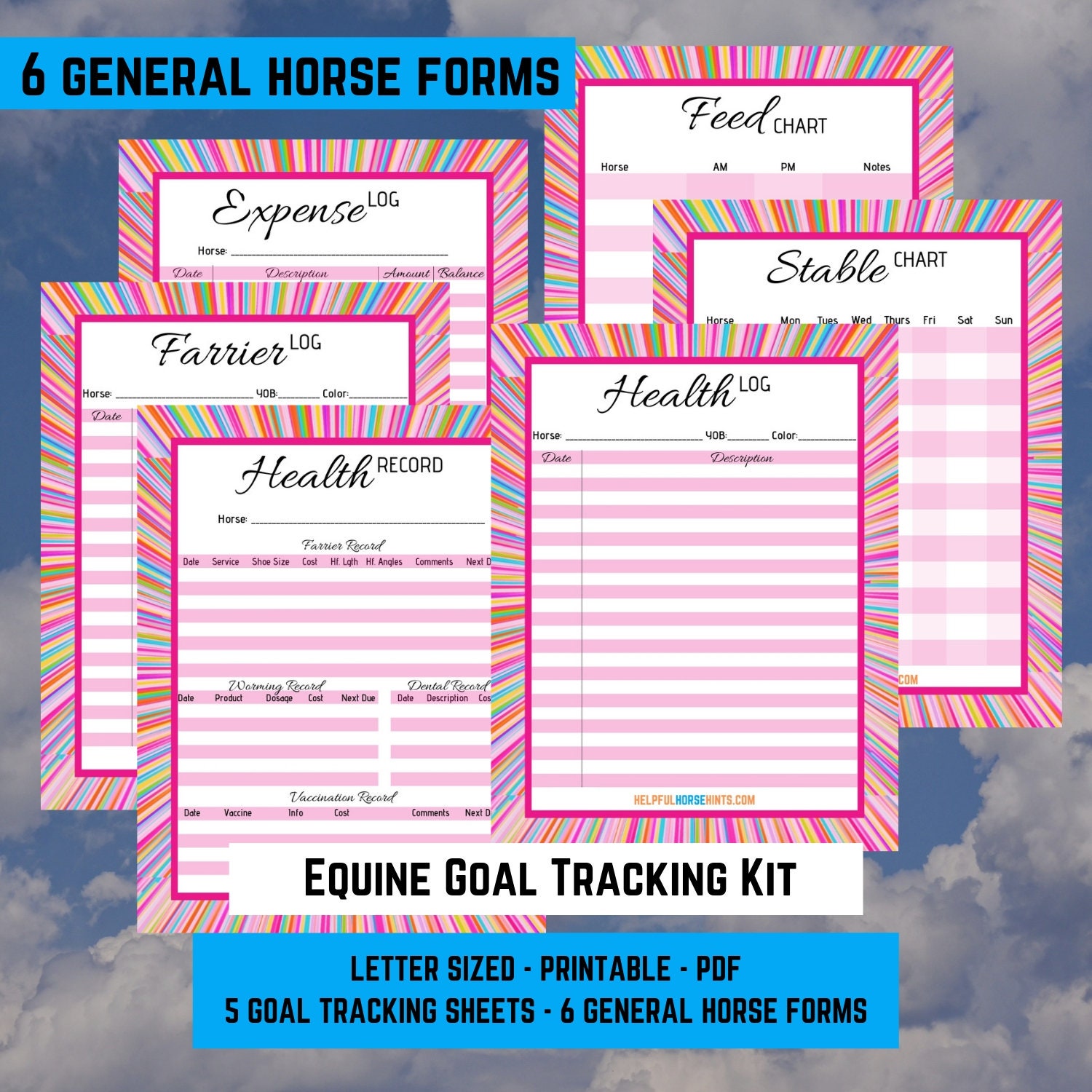Equine Goal Tracking & Basic Horse Forms Kit - Etsy