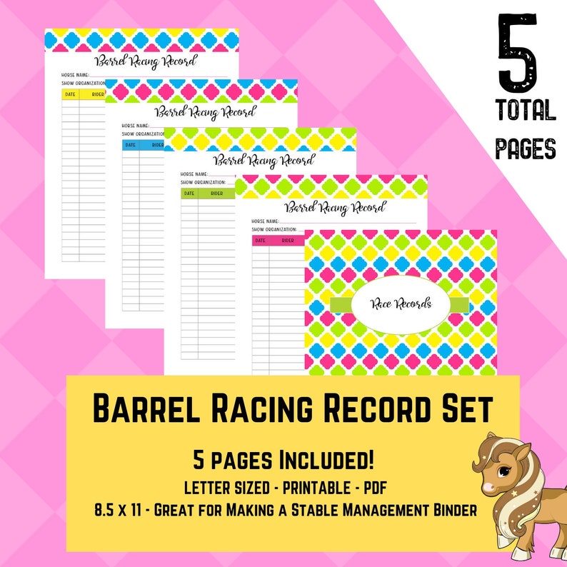 Barrel Racing Record Set - Neon Rainbow - Journal / Log - Etsy