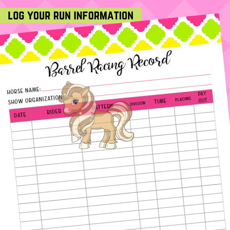 Barrel Racing Record Set Neon Rainbow Journal / Log - Etsy