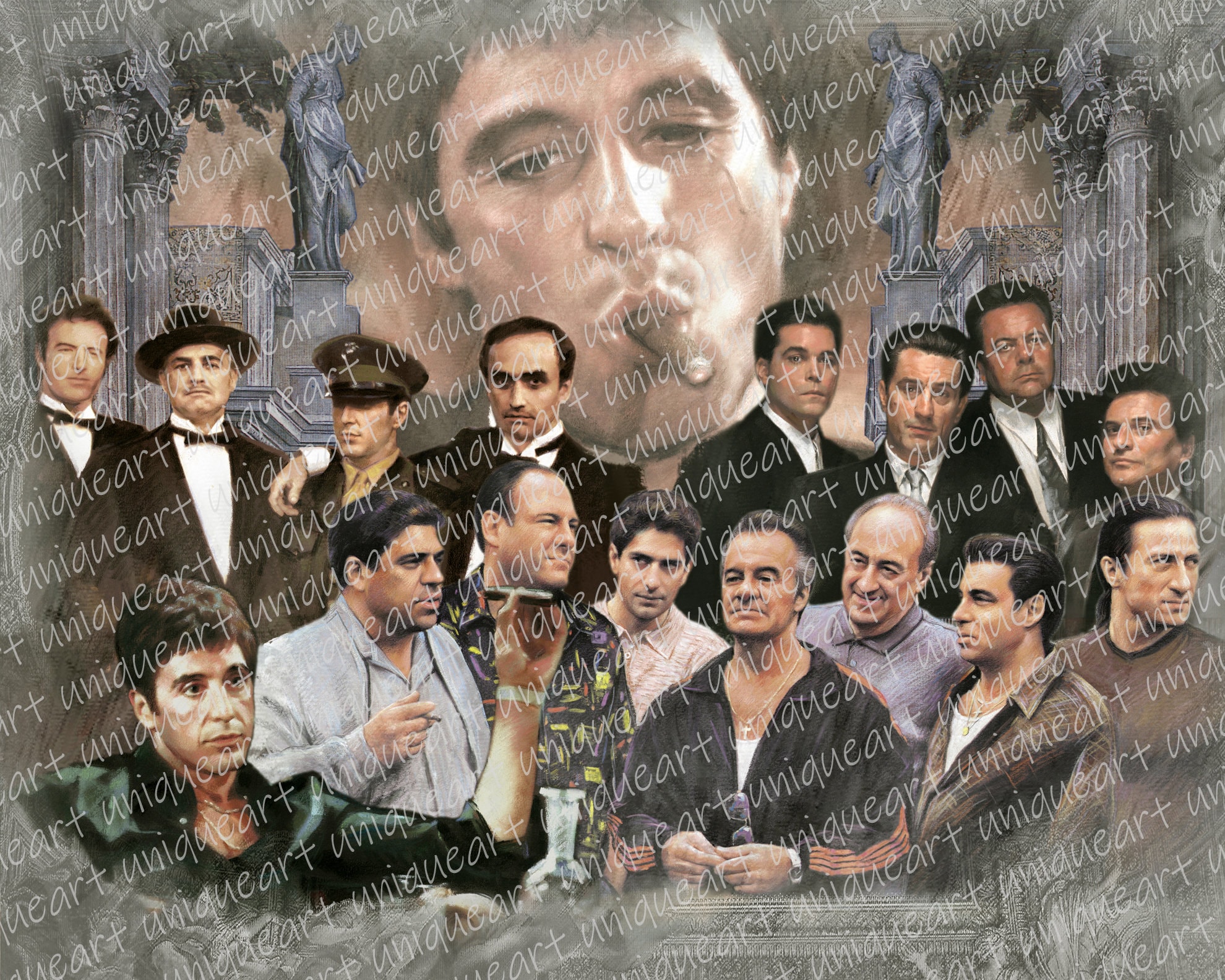 Scarface goodfellas godfather sopranos poster - kotifix