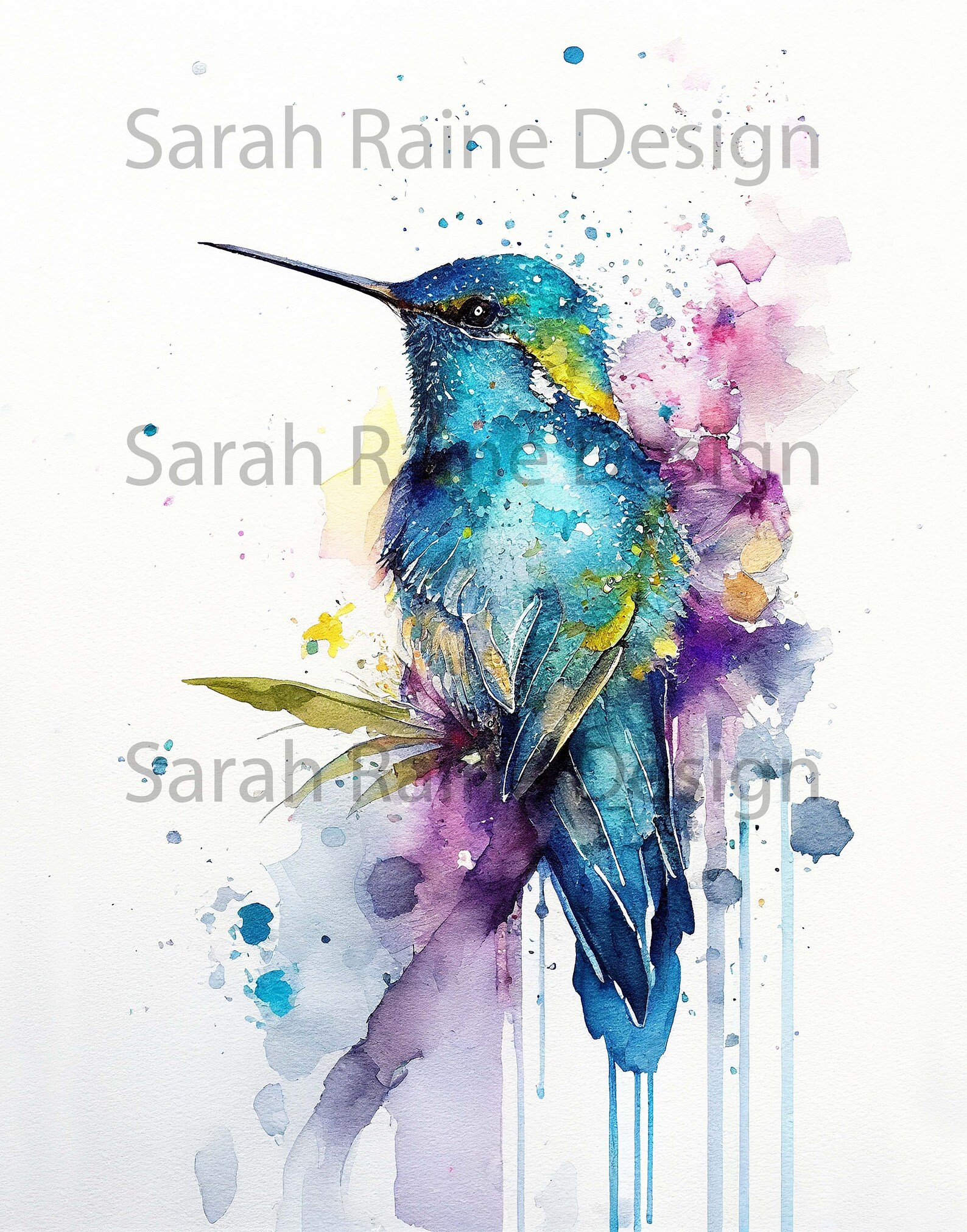 Watercolor Hummingbird Wall Art, Hummingbird,watercolor Digital Art ...