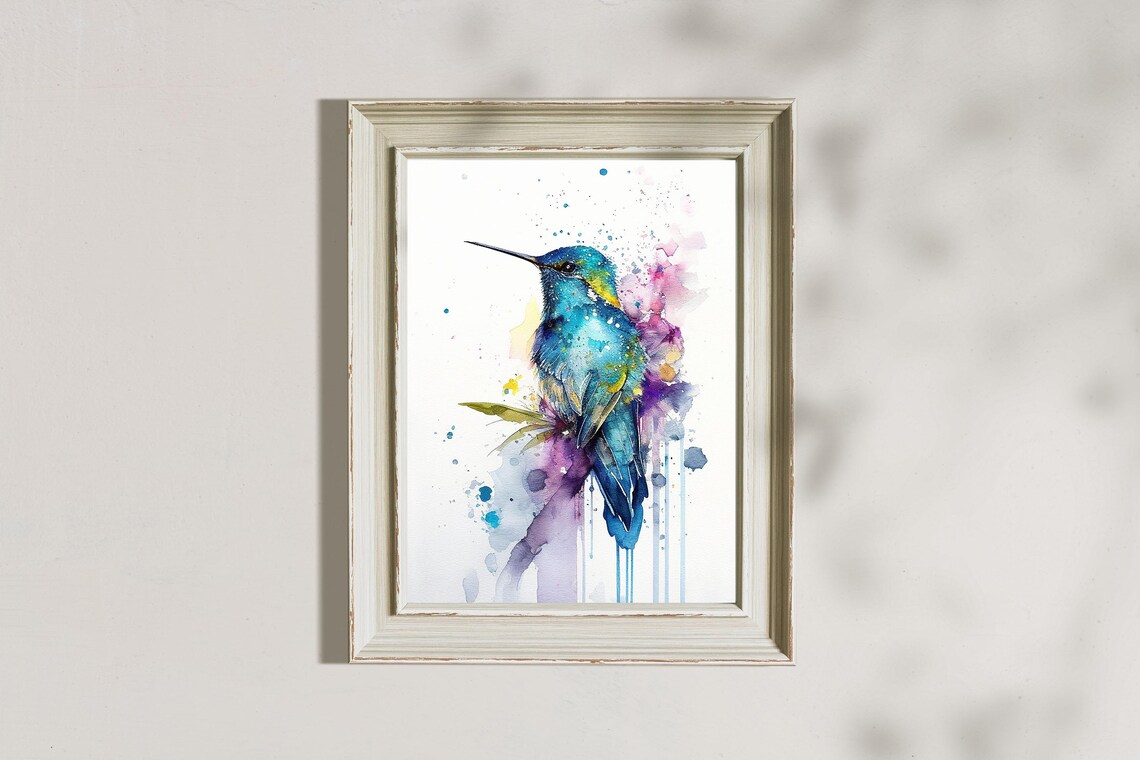 Watercolor Hummingbird Wall Art, Hummingbird,watercolor Digital Art ...
