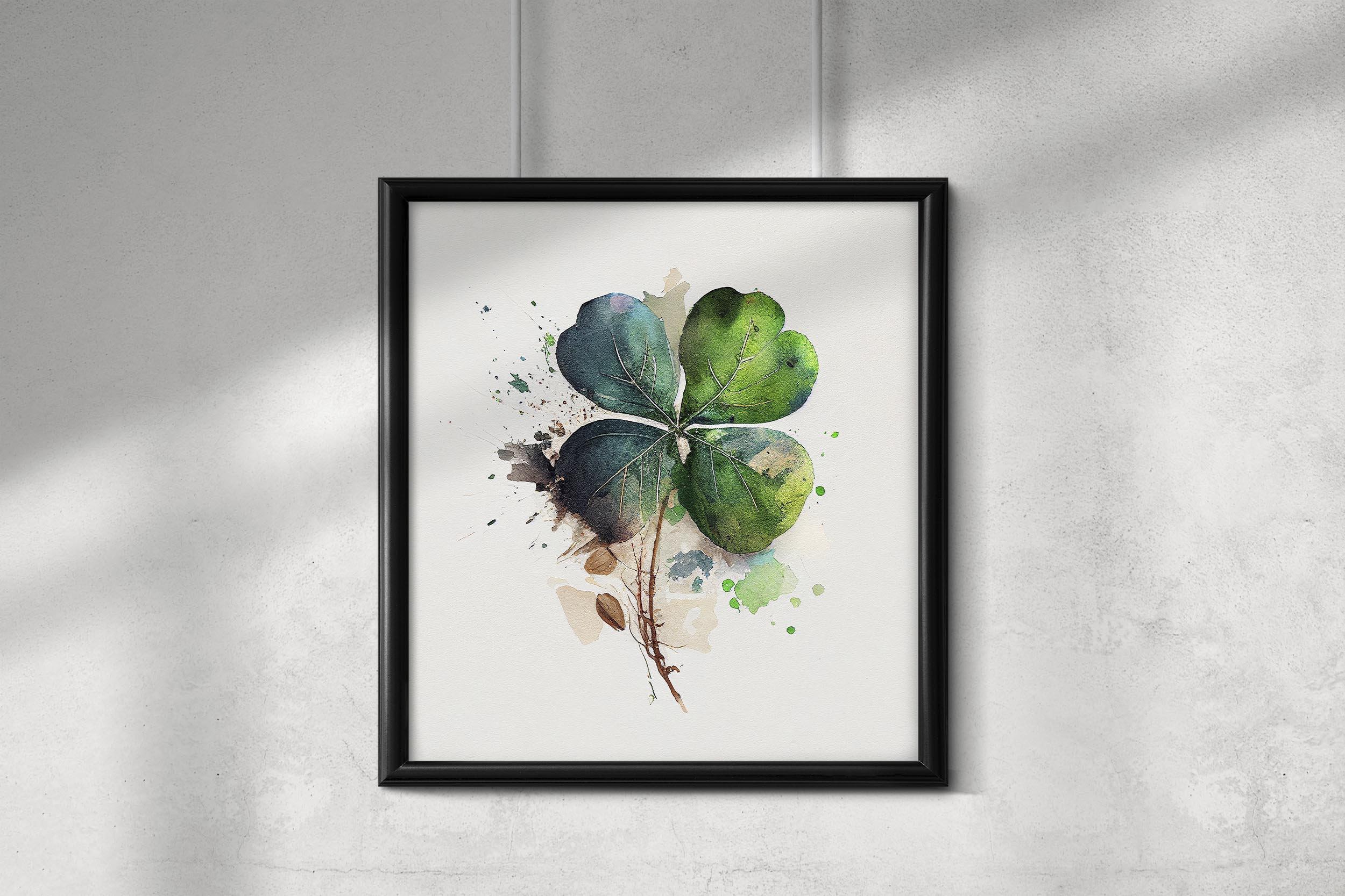 Watercolor Four Leaf Clover, Watercolor Wall Art, St Patricks Day Decor ...