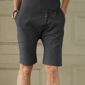 Grey Elegant Pants Minimalist Short Pants Extravagant Shorts Knee ...