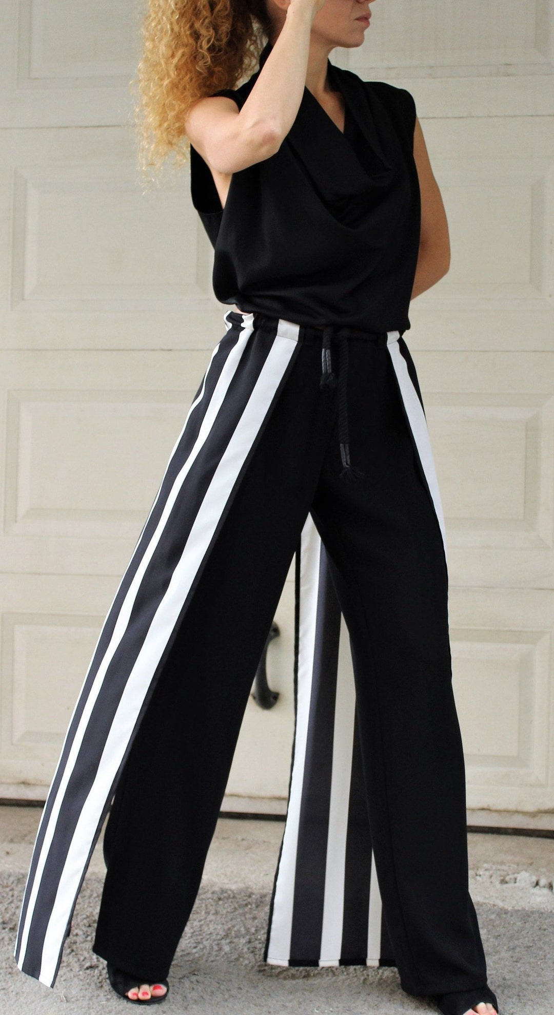 Black and White Pants Extravagant Trousers Loose Pants Baggy Pants ...
