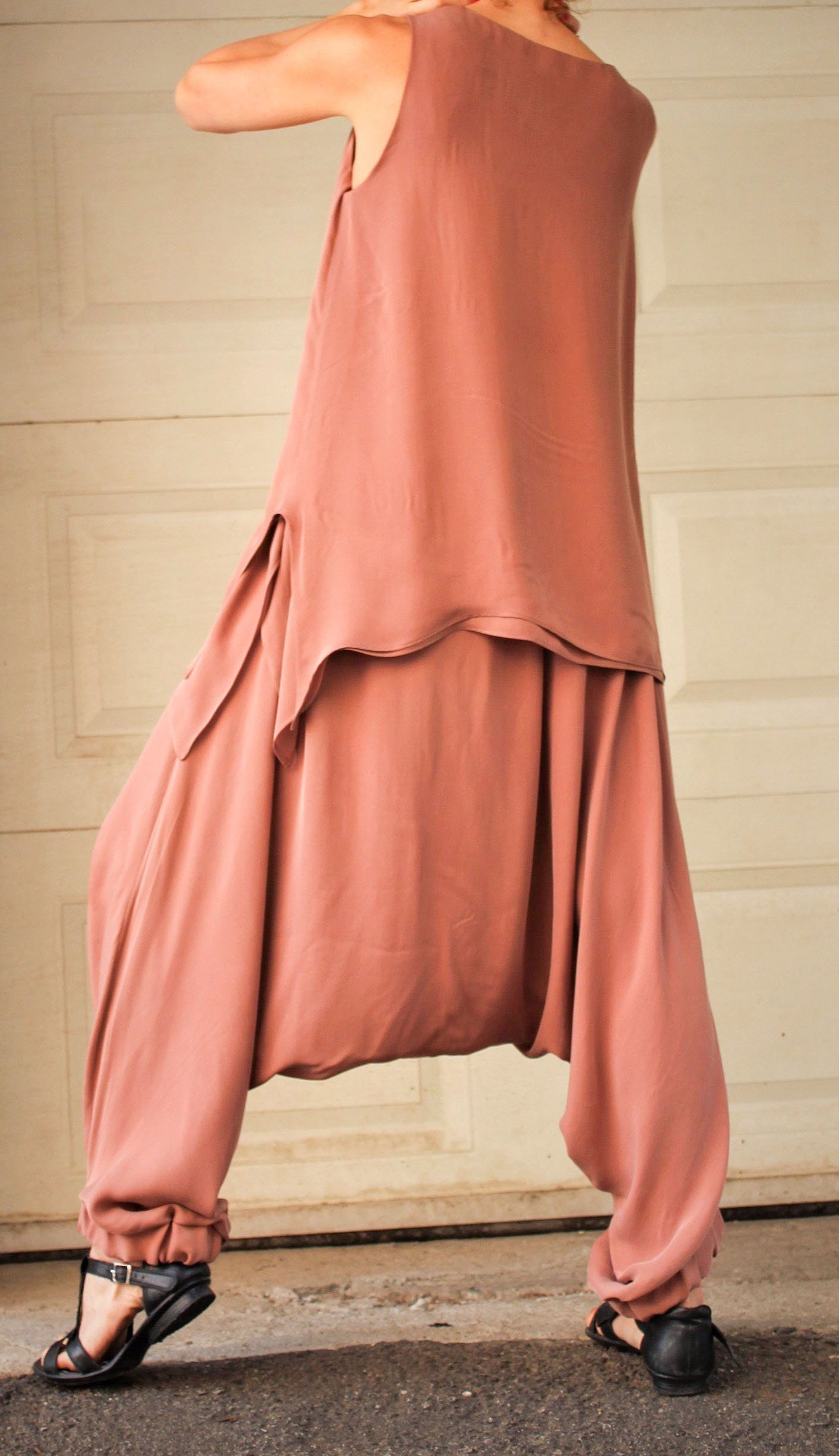 Pink Harem Set Woman Summer Jumpsuit Set Pink Harem Pants - Etsy