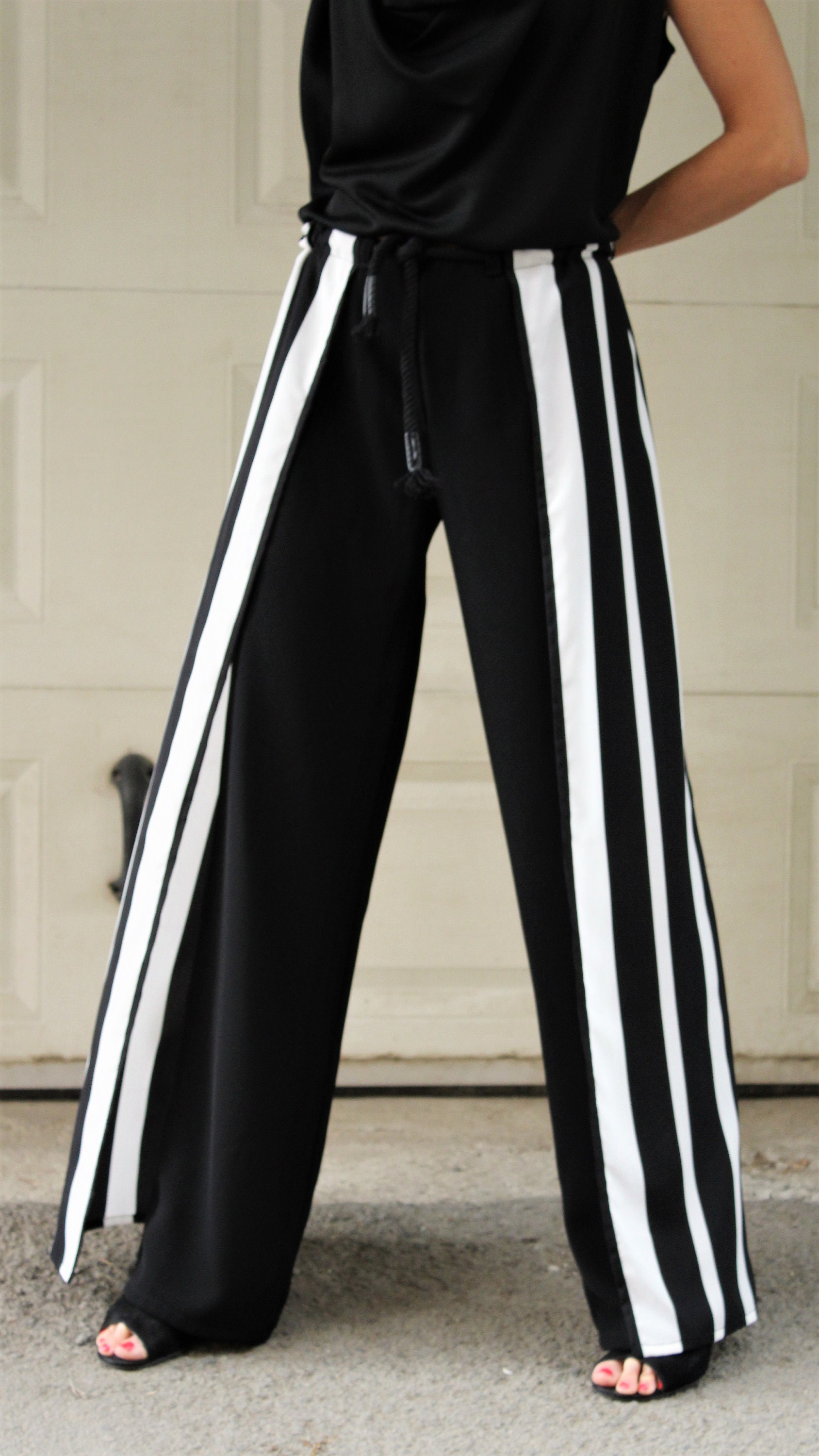 Black and White Pants Extravagant Trousers Loose Pants Baggy - Etsy