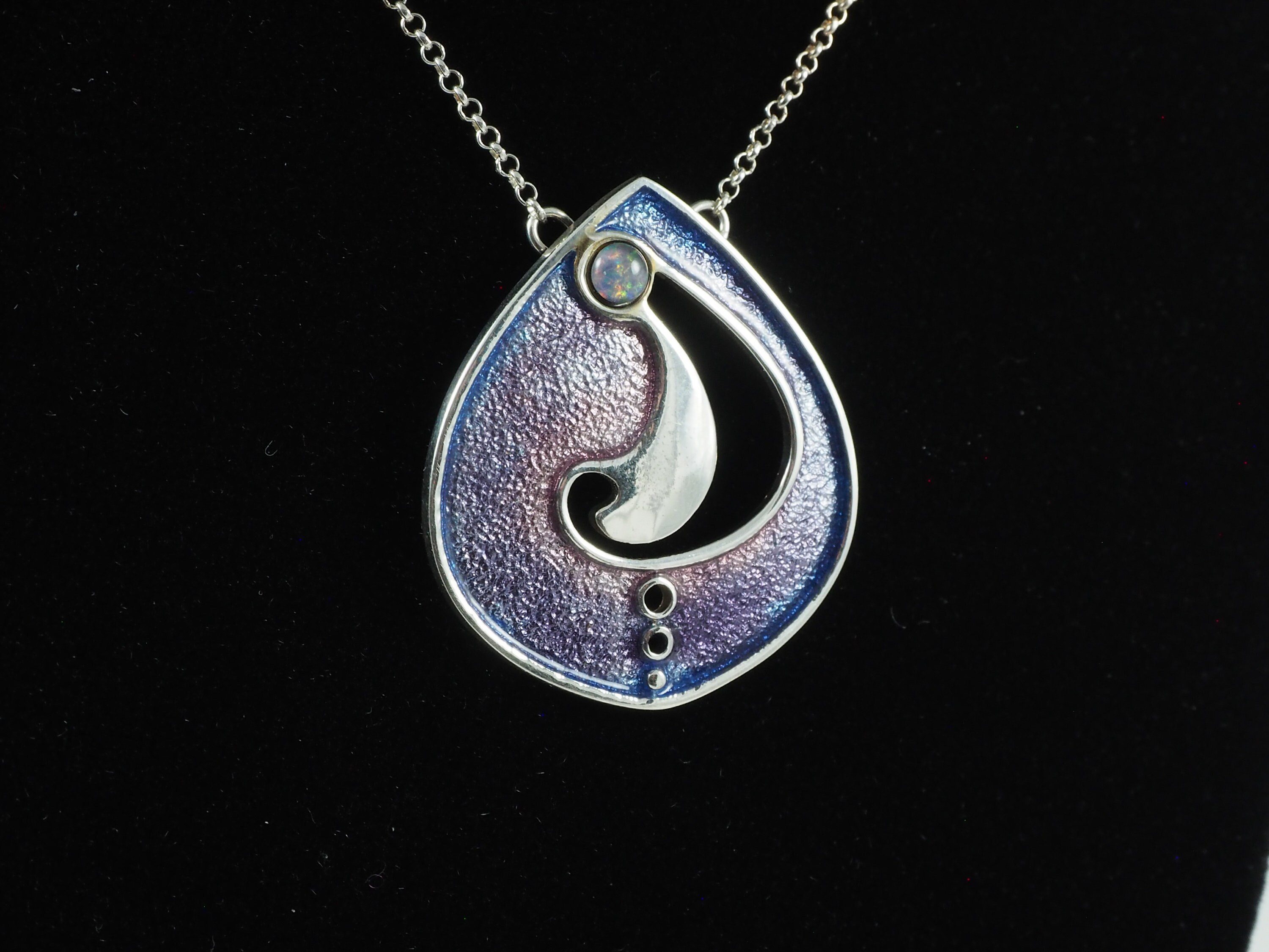 Ortak Opal and Shades of Purple Enamel Pendant Necklace Made in Orkney ...