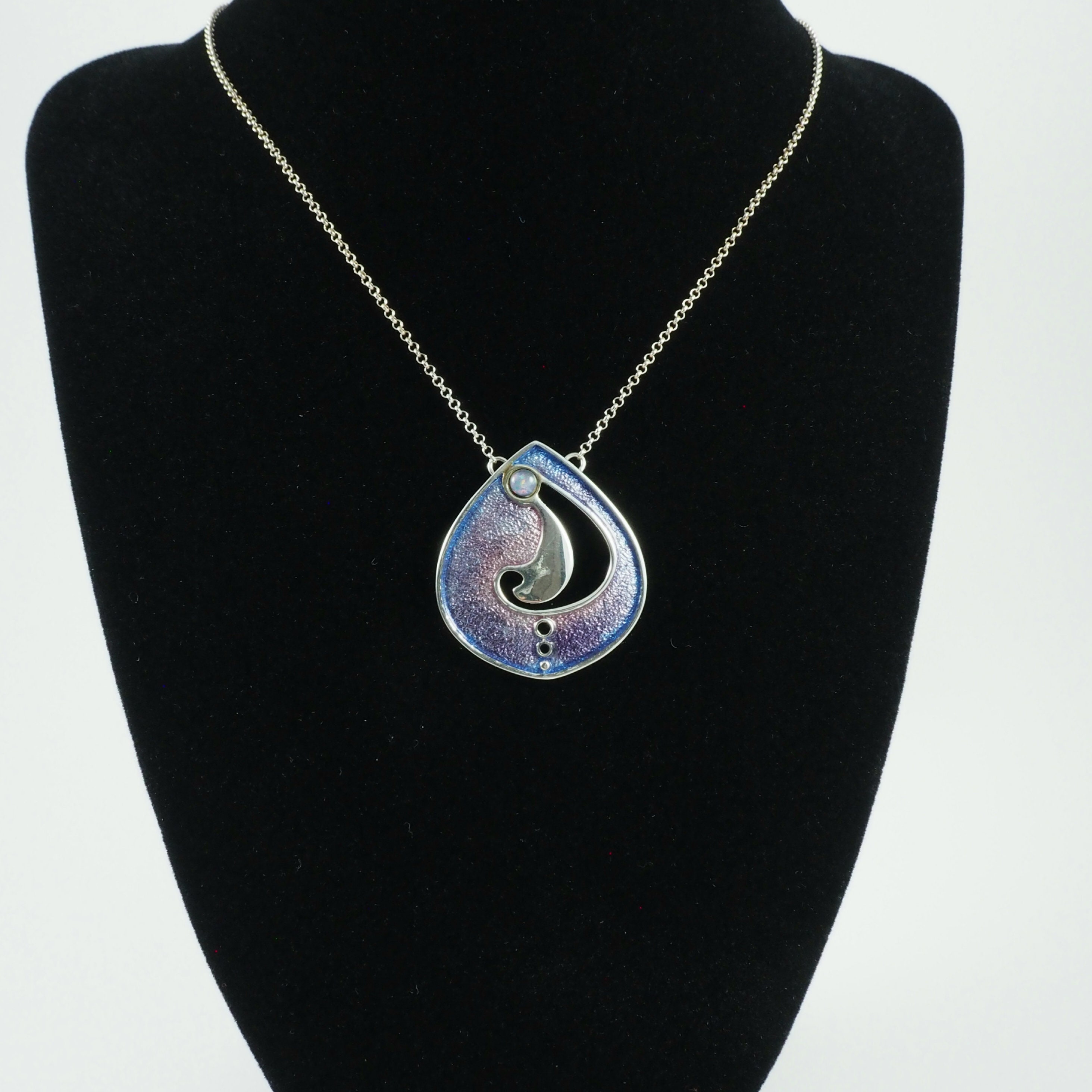 Ortak Opal and Shades of Purple Enamel Pendant Necklace Made in Orkney ...