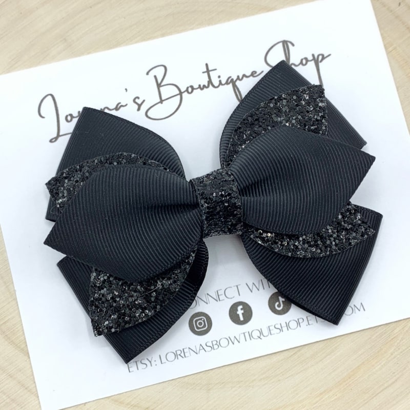 Small Black Bow - Etsy
