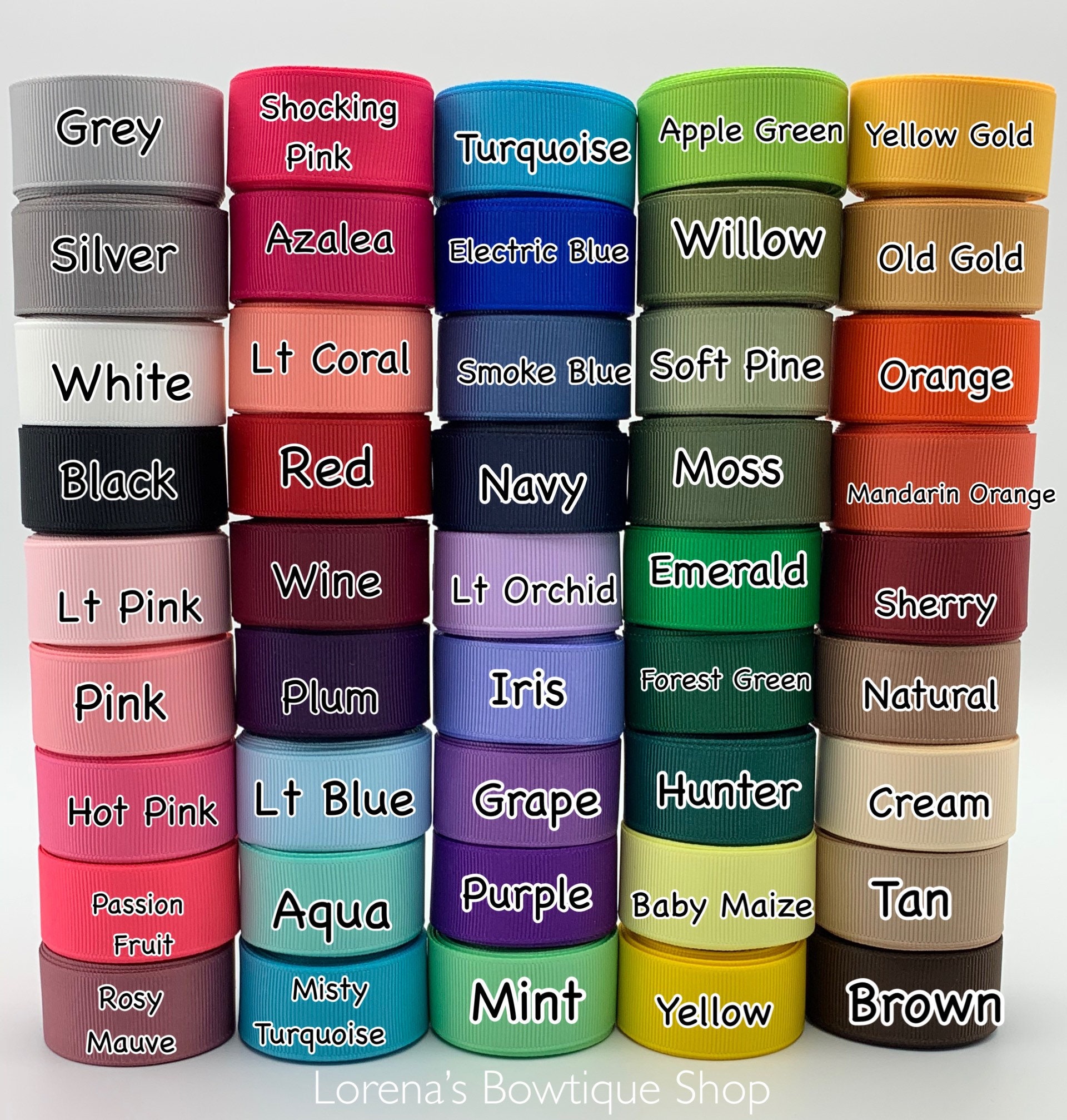 7/8 Solid Grosgrain Ribbon 5 Yards - Etsy