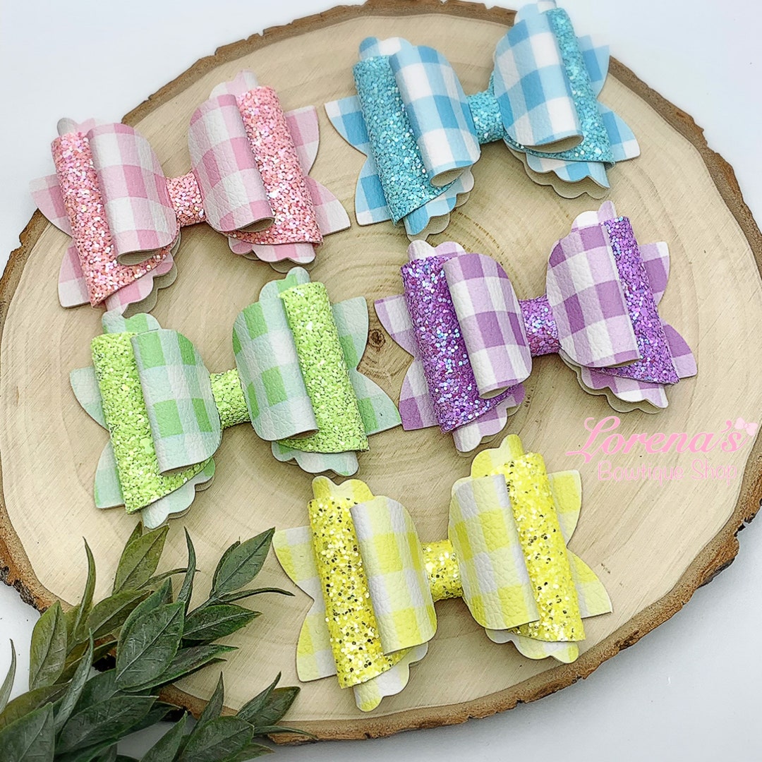 Pastel Gingham Hair Bows, Easter Plaid Bows, Spring Hair Bows - Etsy