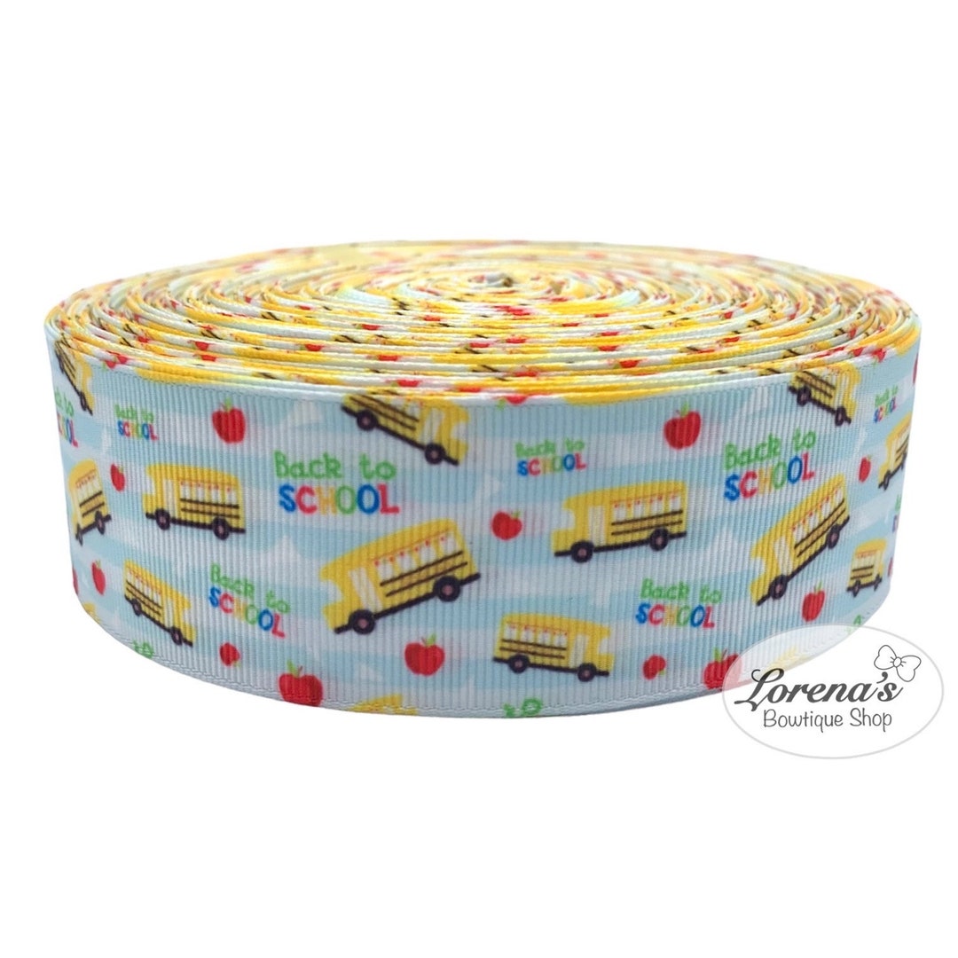 Back to School Bus Grosgrain Ribbon, Choose Width, DIY Crafts - Etsy