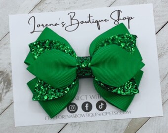 Green Hair Bow | Etsy