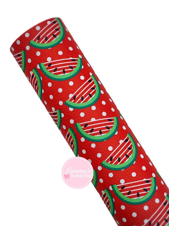Watermelon Faux Leather Sheet Synthetic Leather Summer - Etsy