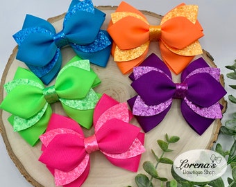 Neon Color Bows - Etsy
