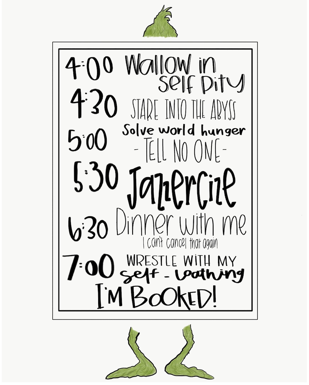 Grinch Schedule - Etsy