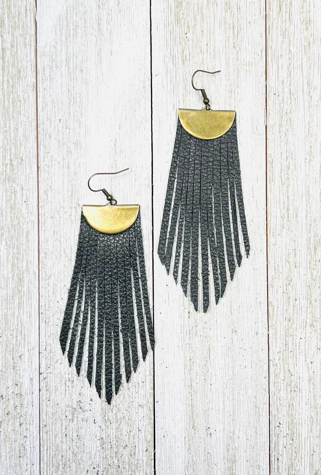 Leather Fringe Earrings - Etsy